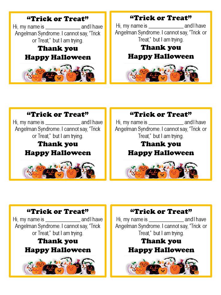 Trick or Treat - I may not speak... - Angelman Today